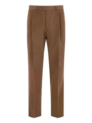 CARUSO Caruso Pleated Moleskin Trousers