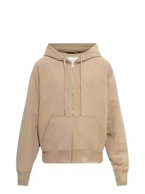 AMI Paris Zip-up Hoodie - Neutrals