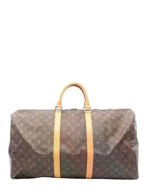 LOUIS VUITTON 1996 Monogram Keepall 55 Travel Bag - Brown