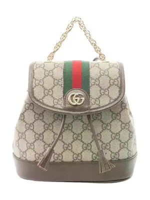 Gucci Gg Supreme Web Ophidia Backpack - Neutrals