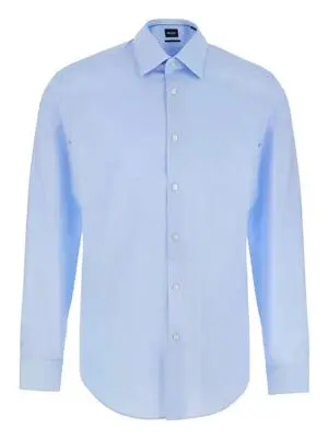BOSS Hank One Slim-fit Dress Shirt In Wrinkle-free Poplin - Blue