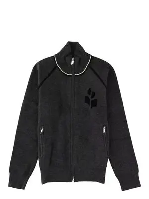 MARANT ETOILE Sergio Logo-embroidered Zip-up Cardigan - Grey