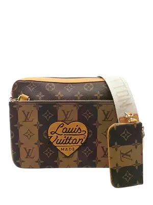 LOUIS VUITTON Louis Vuitton Nigo Monogram Trio Messenger Crossbody Bag Brown