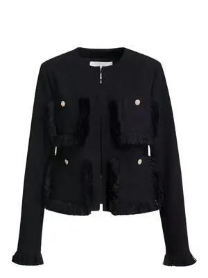 Essentiel Antwerp Kinetic Fringed Jacket - Black