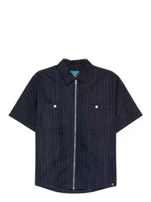 AGNES B. Chest Pocket Striped Shirt - Blue