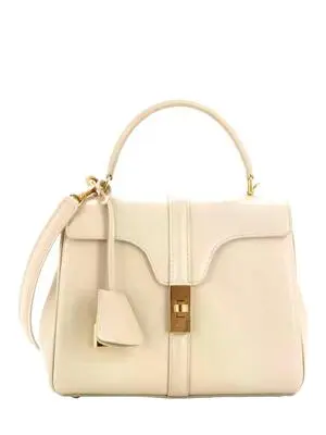 Celine Smooth Calfskin Small Satchel Top Handle Bag - Neutrals
