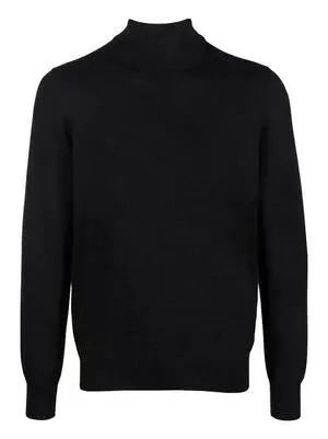 GRAN SASSO High-neck Virgin Wool Sweater - Black