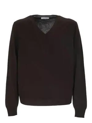 GRAN SASSO Virgin Wool V-neck Sweater - Brown