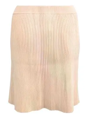 MAJE Maje Ribbed-Knit Buttoned Skirt