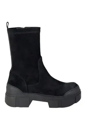 VIC MATIE Suede Chunky-sole Ankle Boots - Black