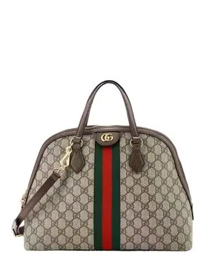 GUCCI Gucci Ophidia Dome Top Handle Bag GG Coated Canvas Medium Satchel