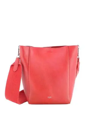Celine Sangle Seau Bag Calfskin Small Shoulder Bag - Red