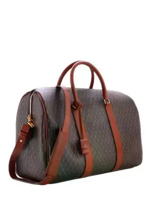 Saint Laurent Le Monogramme Coated Canvas And Leather Duffle Bag - Brown