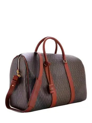 Saint Laurent Le Monogramme Coated Canvas And Leather Duffle Bag - Brown