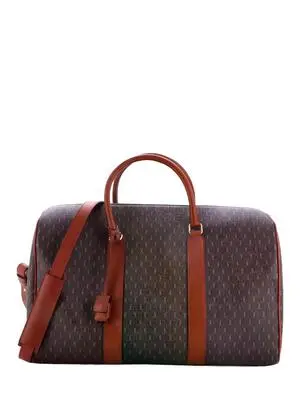 Saint Laurent Le Monogramme Coated Canvas And Leather Duffle Bag - Brown
