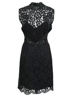 Sandro Lace Pattern Sleeveless Dress - Black