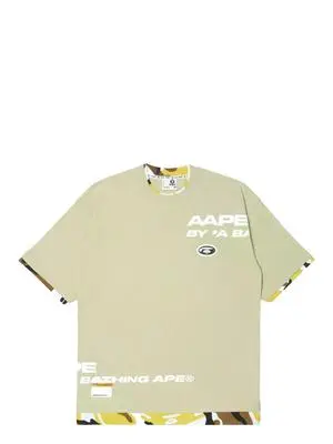 AAPE BY *A BATHING APE Moonface Panelled Printed T-shirt - Neutrals