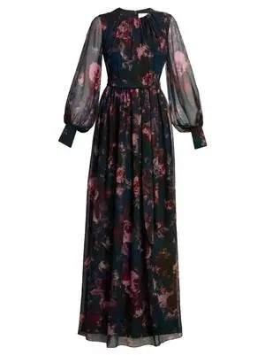 ERDEM ERDEM Maxi Floral-Print Silk-Creponne Dress