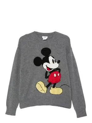 Liu Jo Disney Mickey Mouse Crystal-embellished Wool Sweater - Grey
