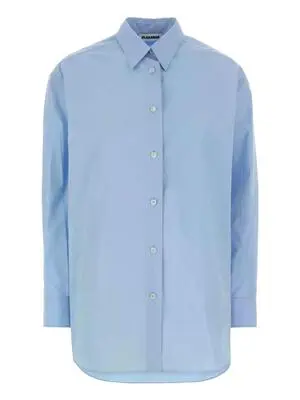 JIL SANDER Light Poplin Oversize Shirt - Blue