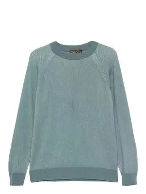 FILIPPO DE LAURENTIIS Ribbed-knit Raglan-sleeve Sweater - Blue