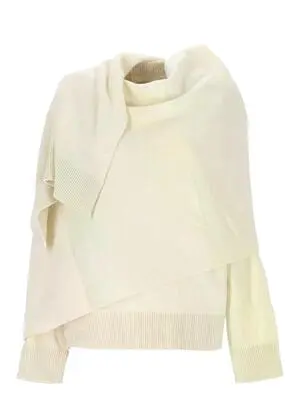 ARMARIUM Draped-detail Knitted Sweater - Neutrals
