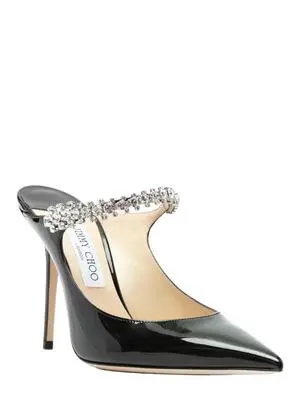 JIMMY CHOO Bing Crystal-embellished Mules - Black