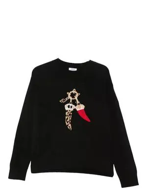 Liu Jo Long-sleeve Embellished Sweater - Black