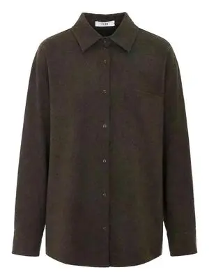 ELEH Chest-pocket Long-sleeve Shirt - Brown