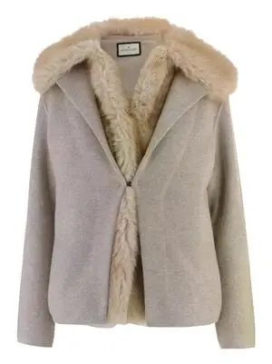 Bruno Manetti Fur-trim Long-sleeve Jacket - Grey
