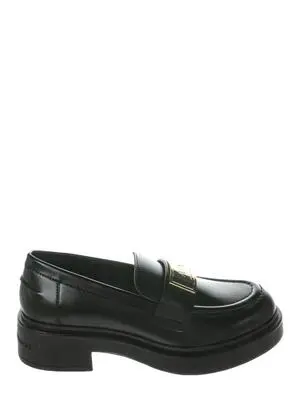 Armani Exchange Logo-plaque Chunky-sole Loafers - Black