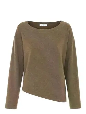 ELEH Asymmetric Long-sleeve T-shirt - Brown
