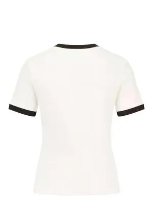 SAMSOE SAMSOE Sabond Ss 15318 Logo-print Ringer T-shirt - Neutrals