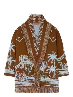 Alanui Canyon Spirit Jacquard-knit Cardigan - Brown