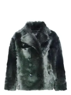 YVES SALOMON Toscana Shearling Double-breasted Jacket - Green