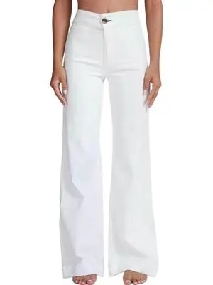 ASKK NY Brighton High-waisted Wide-leg Jeans - White