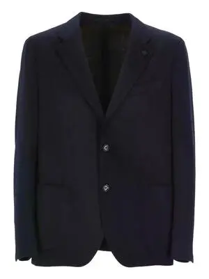 LARDINI Flower-patch Single-breasted Blazer - Blue