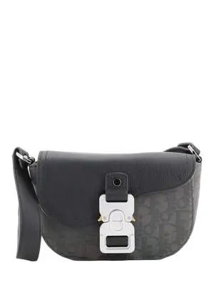 Dior Oblique Canvas And Leather Mini Cross Body Bag - Grey