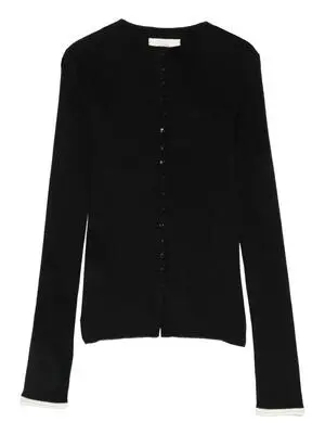 ELEH Ribbed-Knit Button-Up Sweater
