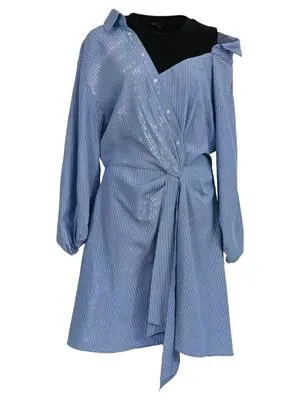 Maje Trompe-l’oeil Shirt Dress - Blue
