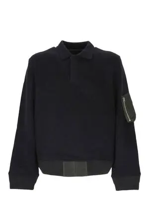 Sacai Zip-pocket Wool Sweater - Blue
