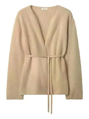 Soft Goat Belted Cashmere Cardigan - Neutrals