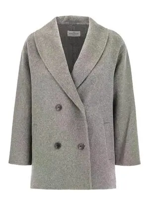 THE DYNAMIS STUDIO Double-breasted Shawl-lapel Coat - Grey