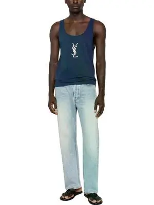 Saint Laurent Cassandre Tank Top - Blue