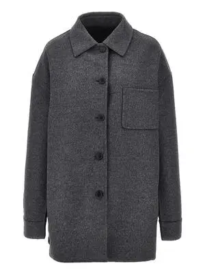 Prada Cashwool And Re-nylon Reversible Overshirt - Grey