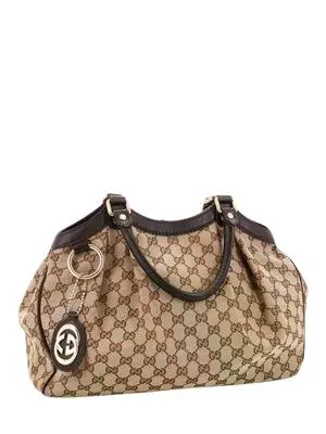 Gucci Sukey Gg Canvas With Leather Medium Tote Bag - Brown