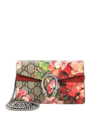 Gucci Gucci Dionysus Blooms Print GG Coated Canvas Super Mini Cross Body Bag Brown