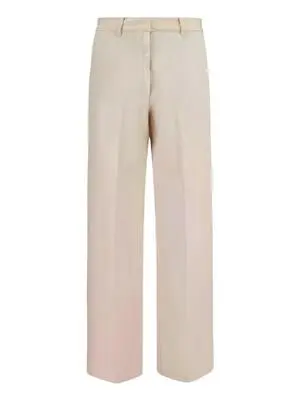 FORTE_FORTE Straight-leg Belt-loop Trousers - Neutrals