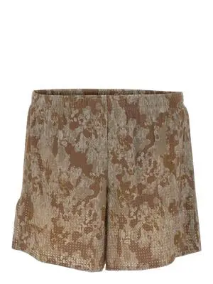 Satisfy Spaceo 5 Perforated Drawstring Shorts - Brown