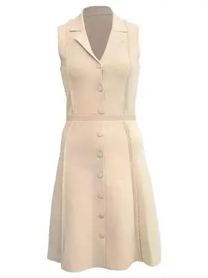 Sandro Knitted Button-down Dress - Neutrals
